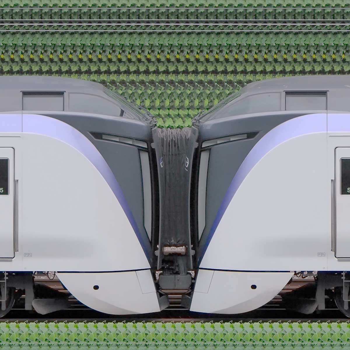 JR東日本 中央東線 E353系S205編成＋S112編成（山側）｜RailFile.jp｜鉄道車両サイドビューの図鑑