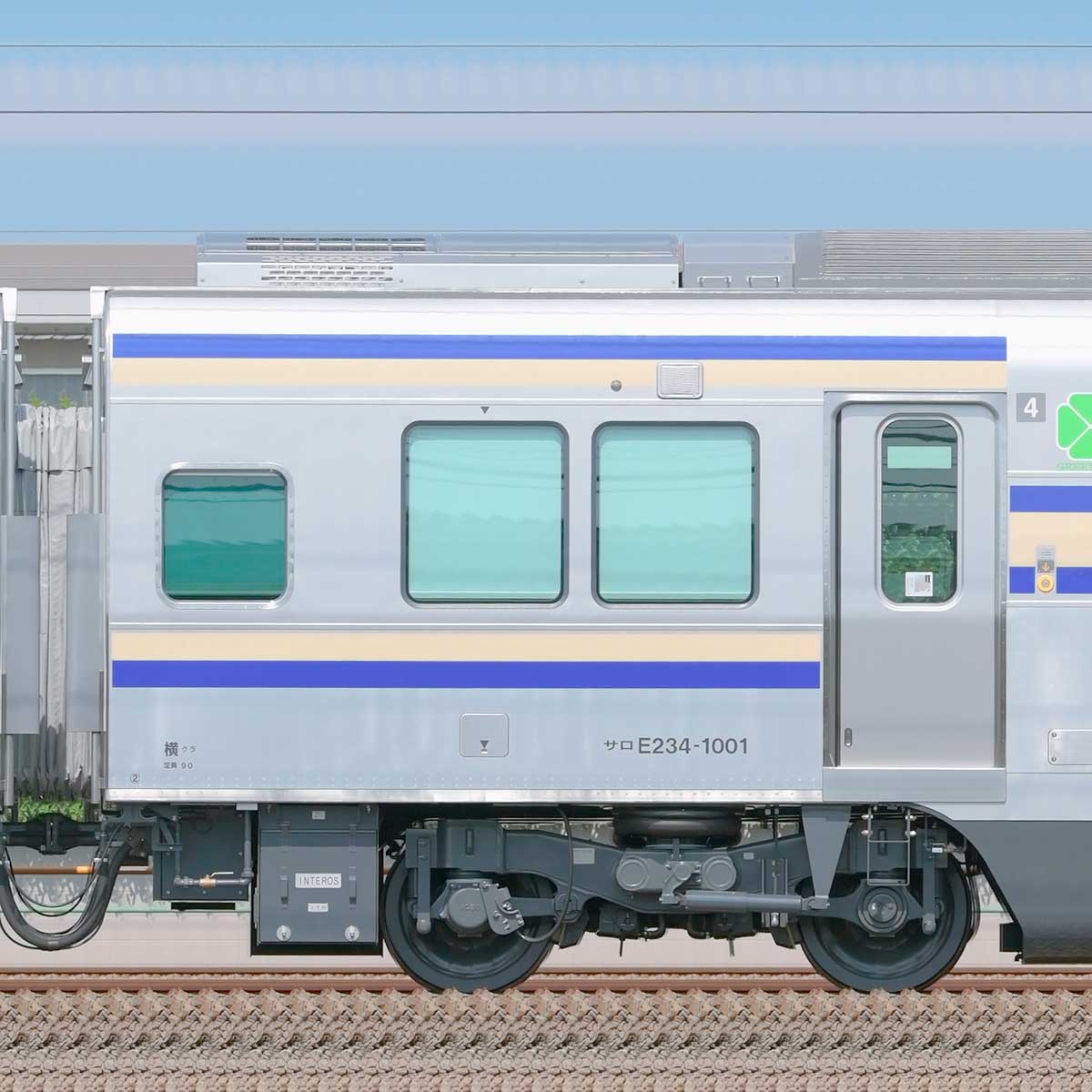 JR東日本E235系1000番台サロE234-1001の側面写真｜RailFile.jp｜鉄道車両サイドビューの図鑑