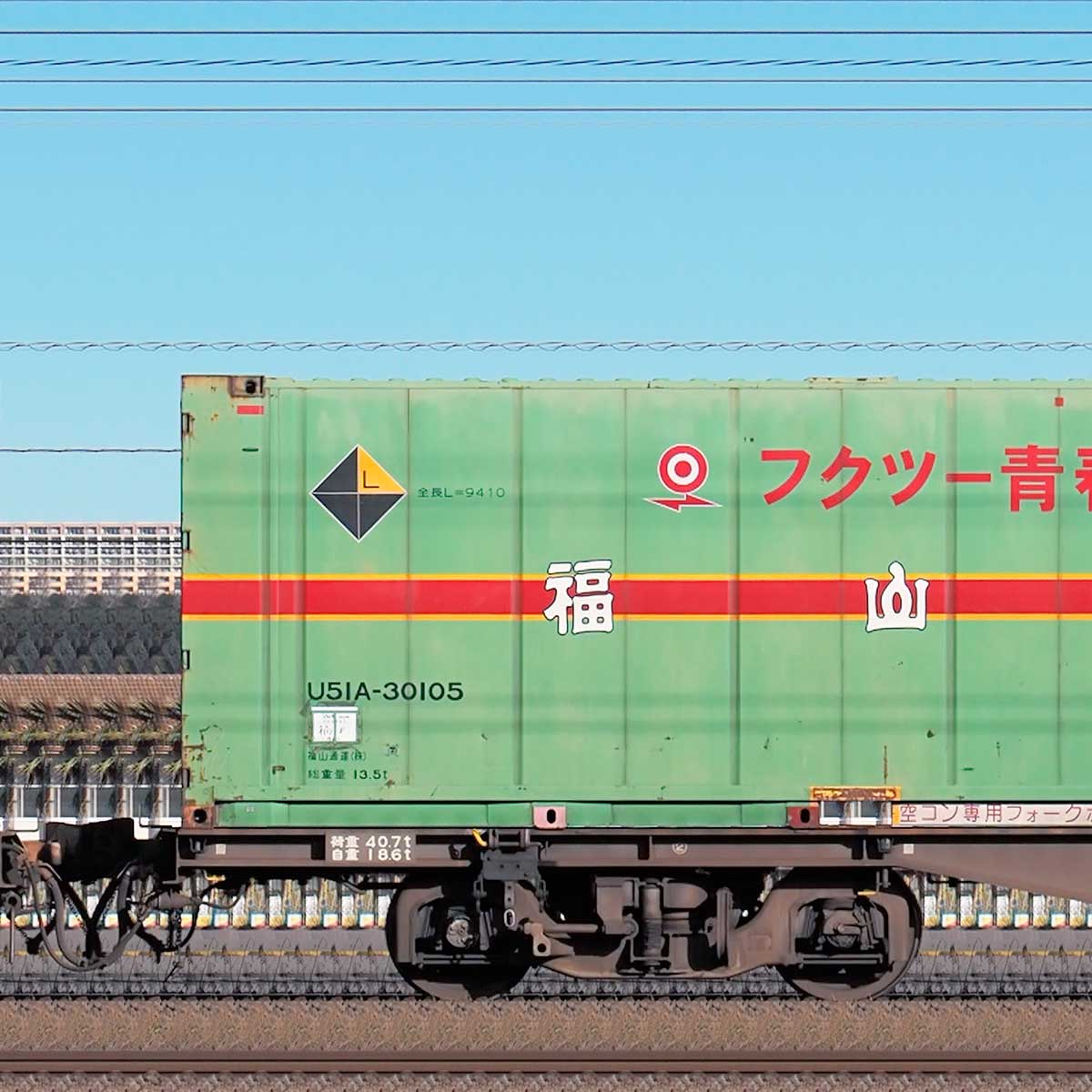 JR貨物コキ100系コキ107-2の側面写真｜RailFile.jp｜鉄道車両サイドビューの図鑑