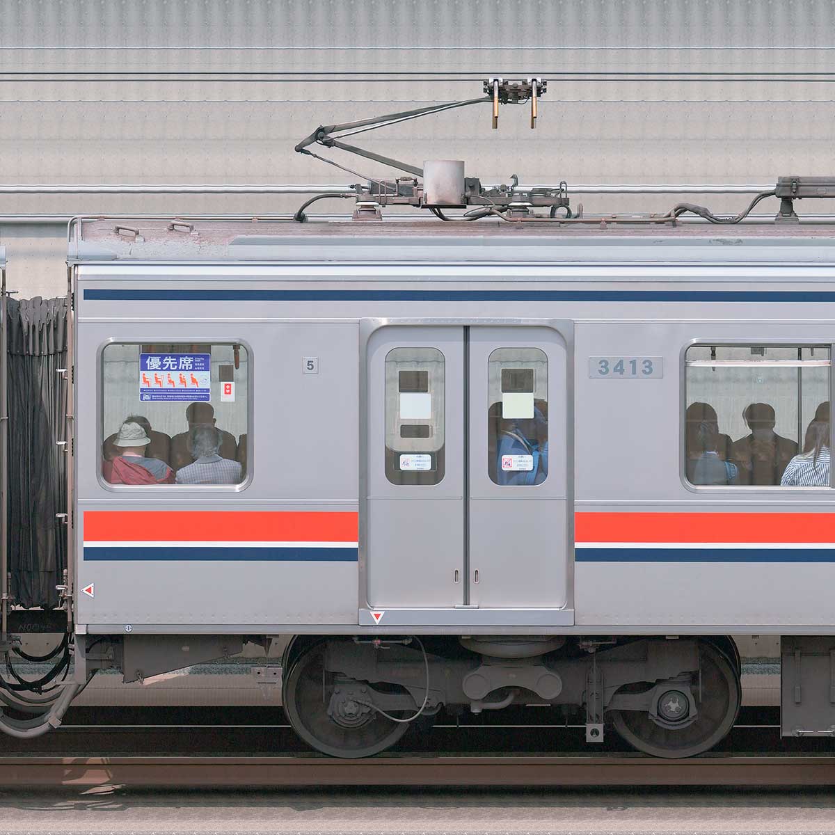 東急3000系デハ3413の側面写真｜RailFile.jp｜鉄道車両サイドビューの図鑑